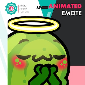 Animated Pickle Halo Emote, Cute Pickle Angel Praying Emote for Twitch ...