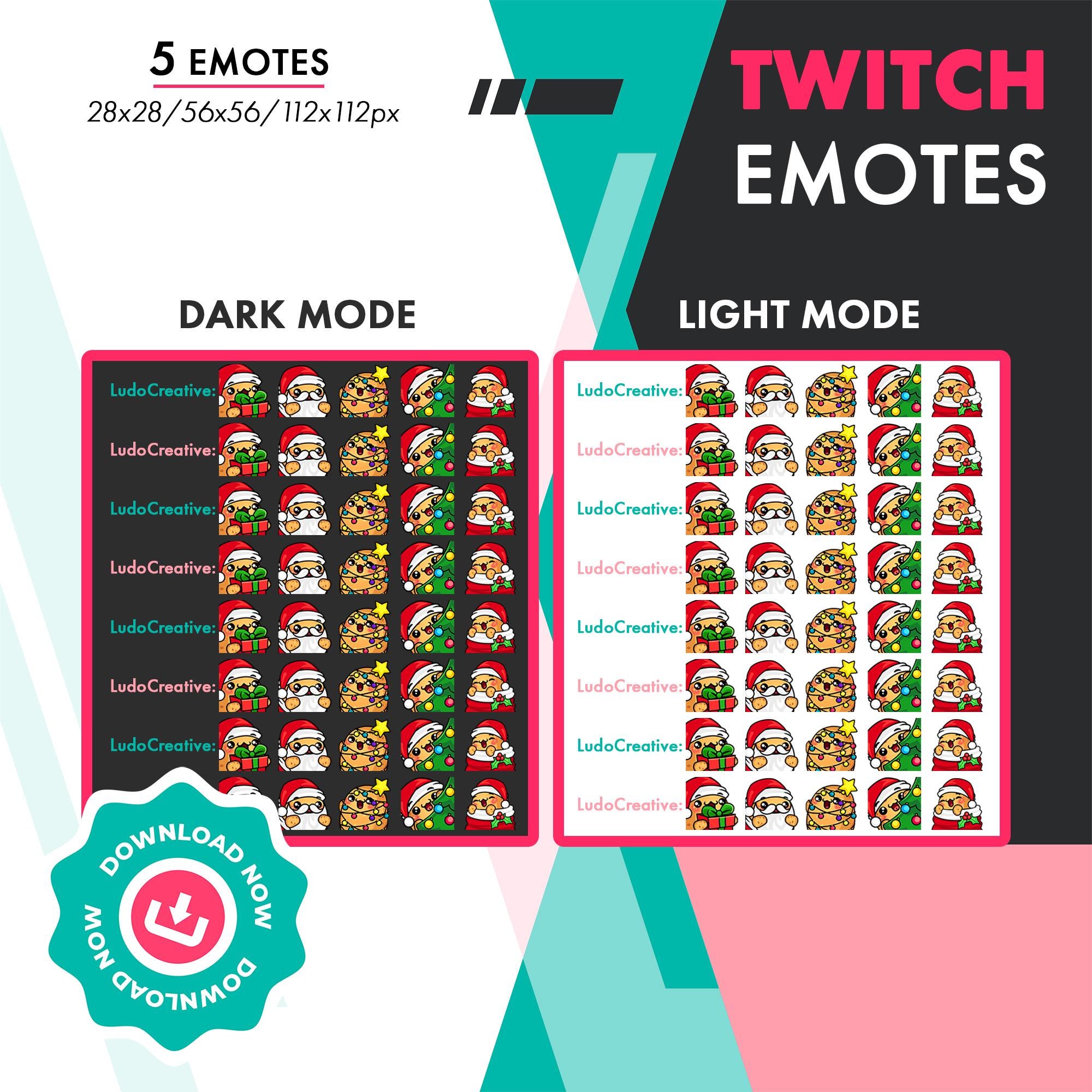 Christmas Potato Emotes Pack, 5 Cute Potato Christmas Gift, Tree, Fairy ...