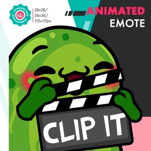 Animated Pickle Clip It Emote, Cute Gherkin Emote for Twitch Youtube ...
