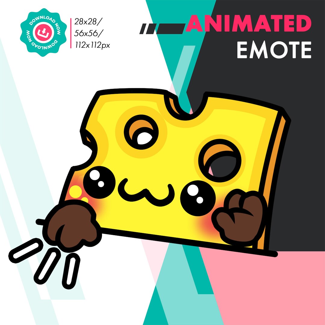 Animated Cheese Bongo Tap Emote, Cute Cheddar Slice Emote for Twitch ...
