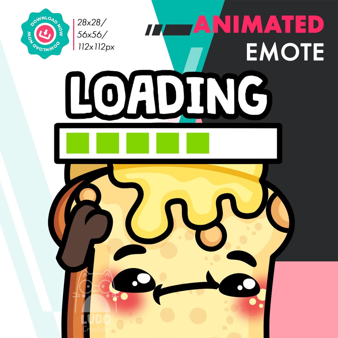 Animated Toast Confused Emote, Cute Bread and Butter Loading Emote for ...