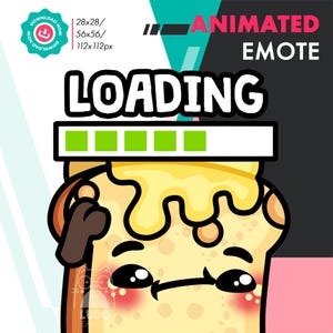 Animated Toast Confused Emote, Cute Bread and Butter Loading Emote for ...