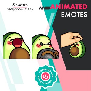 Animated Avocado Emotes Pack, 5 Cute Avocado Wiggle, Dance, Steer Emote ...