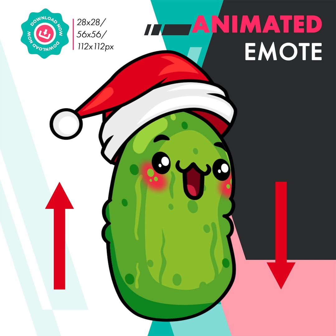 Animated Christmas Pickle Jump Emote, Cute Festive Gherkin Emote for ...