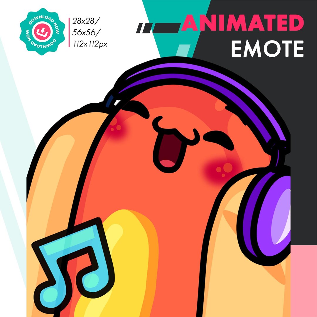 Animated Hotdog Jam Emote, Cute Sausage Emote for Twitch Youtube ...