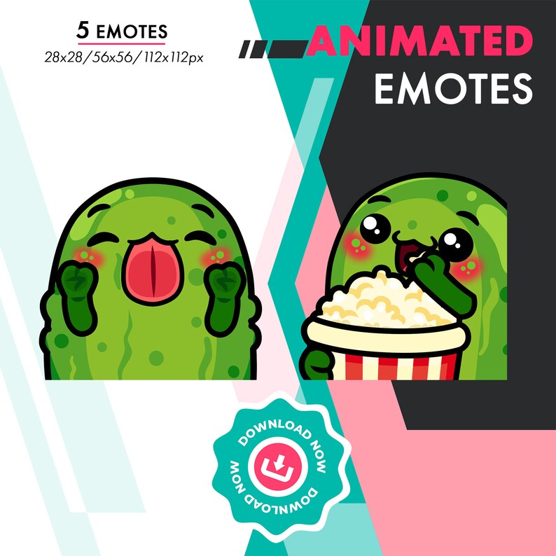 Animated Pickle Emotes Pack 3, 5 Cute Pickle Spray Bottle, Knife, Lick ...