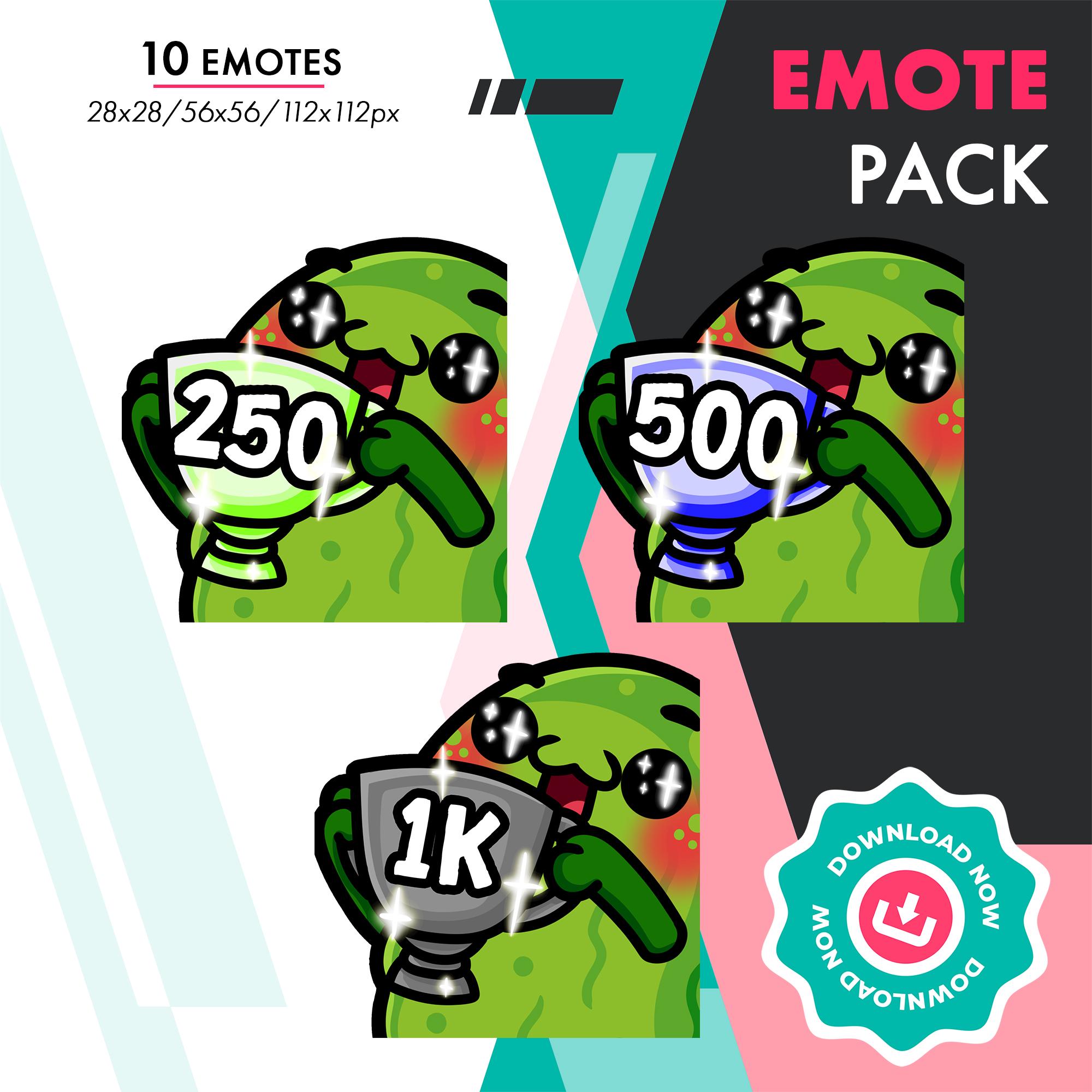 Pickle Bit Emote Pack, Cute 10 Gherkin Trophy Bit, Tier Emote Set for ...