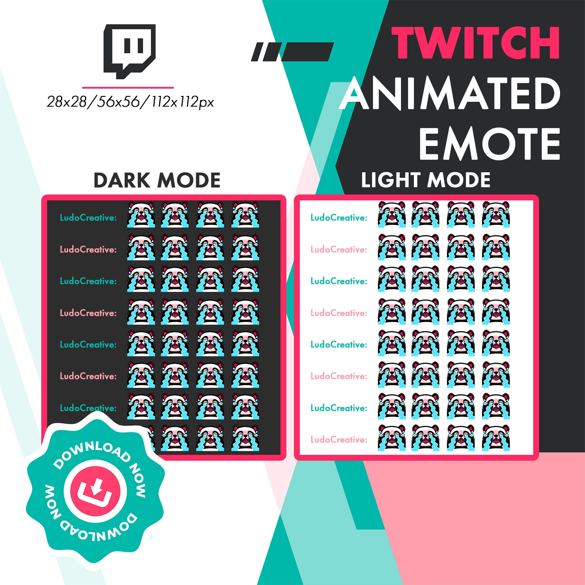 Animated Panda Emote | Cute Panda Cry Emote for Twitch Youtube Discord ...