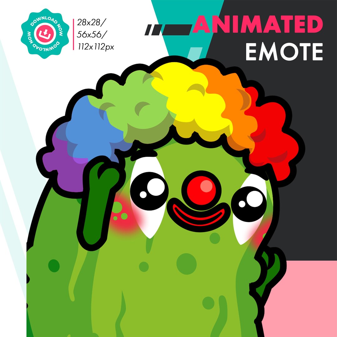 Animated Pickle Clown Emote, Cute Pickle Dance Emote for Twitch Youtube Discord Kick Streamers ...