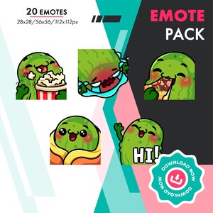 Mega Pickle Emote Pack, 20 Cute Gherkin Heart, Raid, Hype, Rip Static ...