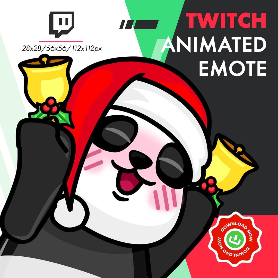 Christmas Animated Emotes, Cute Panda Cheer Emote for Twitch Youtube ...