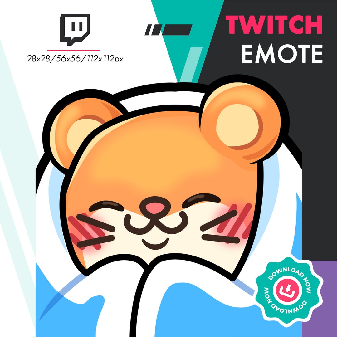 Twitch Hamster Emote | Cute Cartoon Cozy Blanket Mouse Emote for Twitch ...