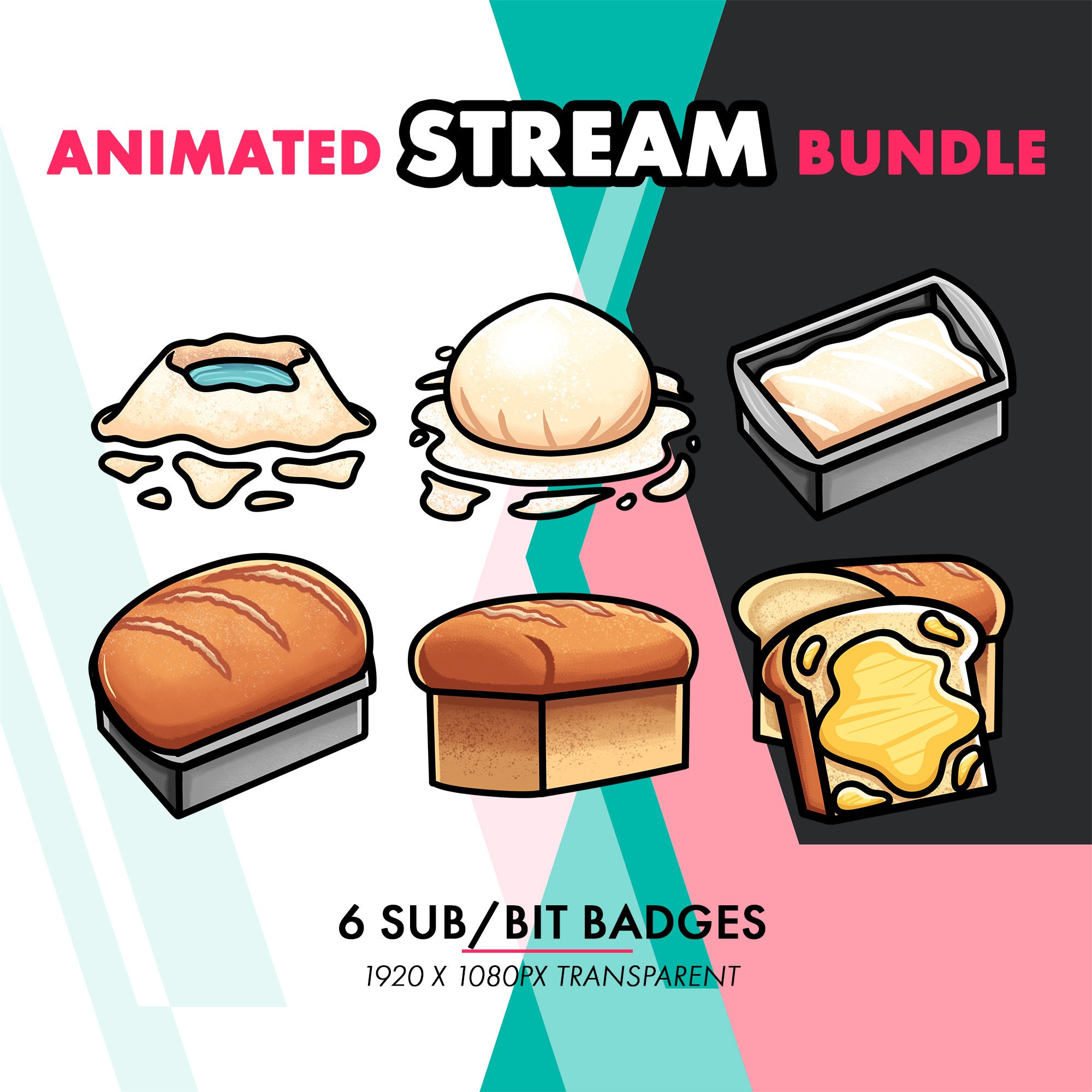 Mega Animated Toast Stream Package, Twitch Bread Overlays, Animated ...