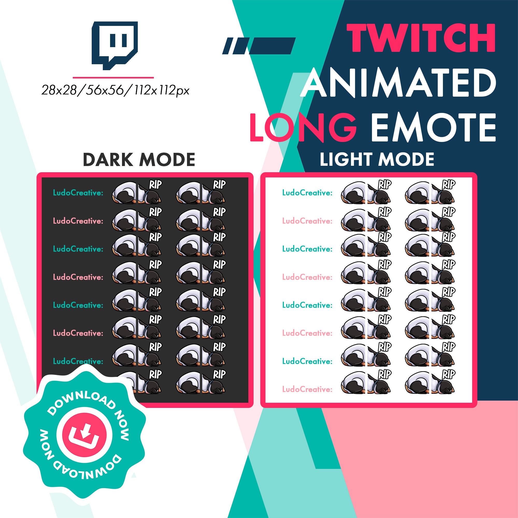 Animated Twitch Long Cat Emote Cute Cat Rip Emote for Twitch - Etsy