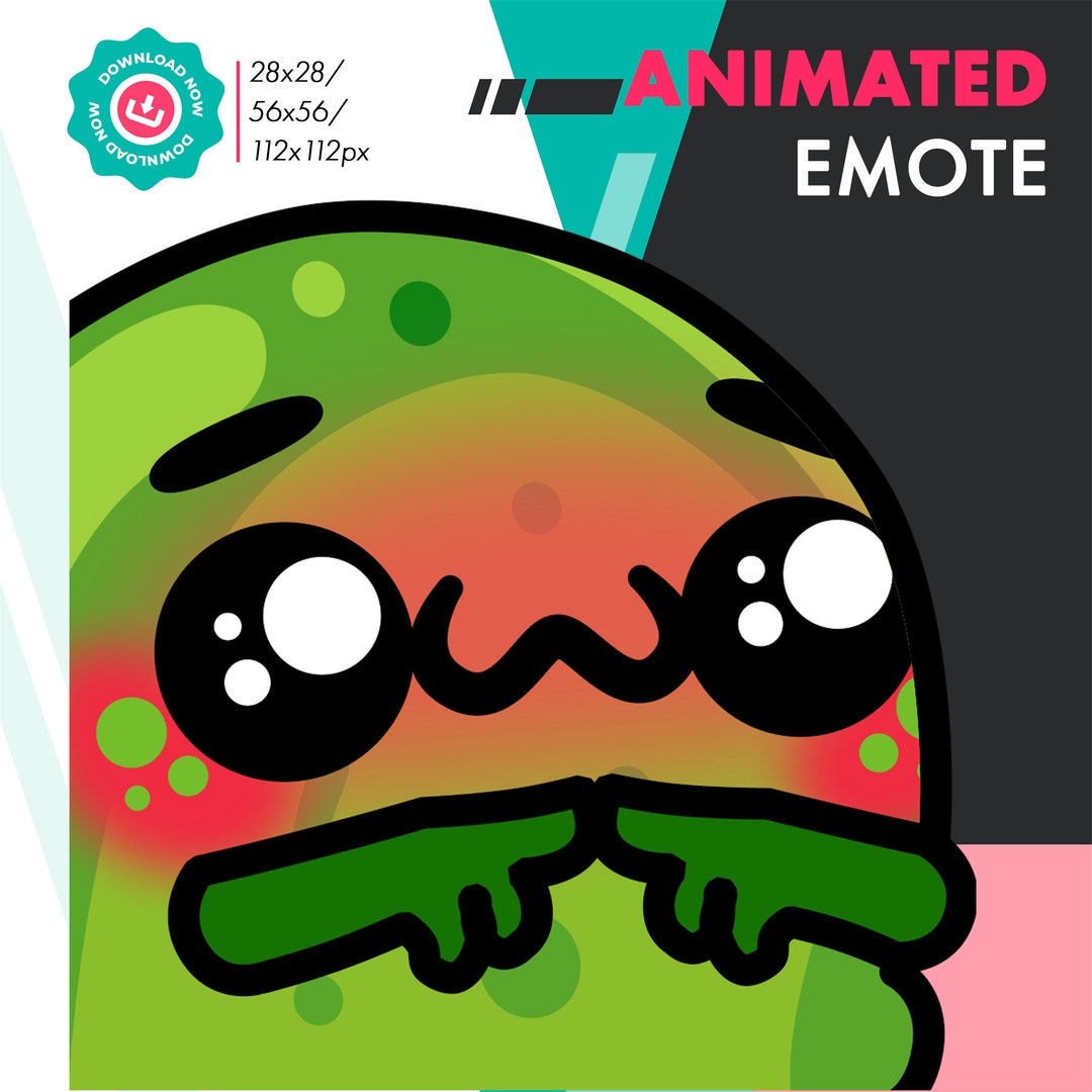Animated Pickle Emote, Cute Gherkin Shy Emote for Twitch Youtube ...