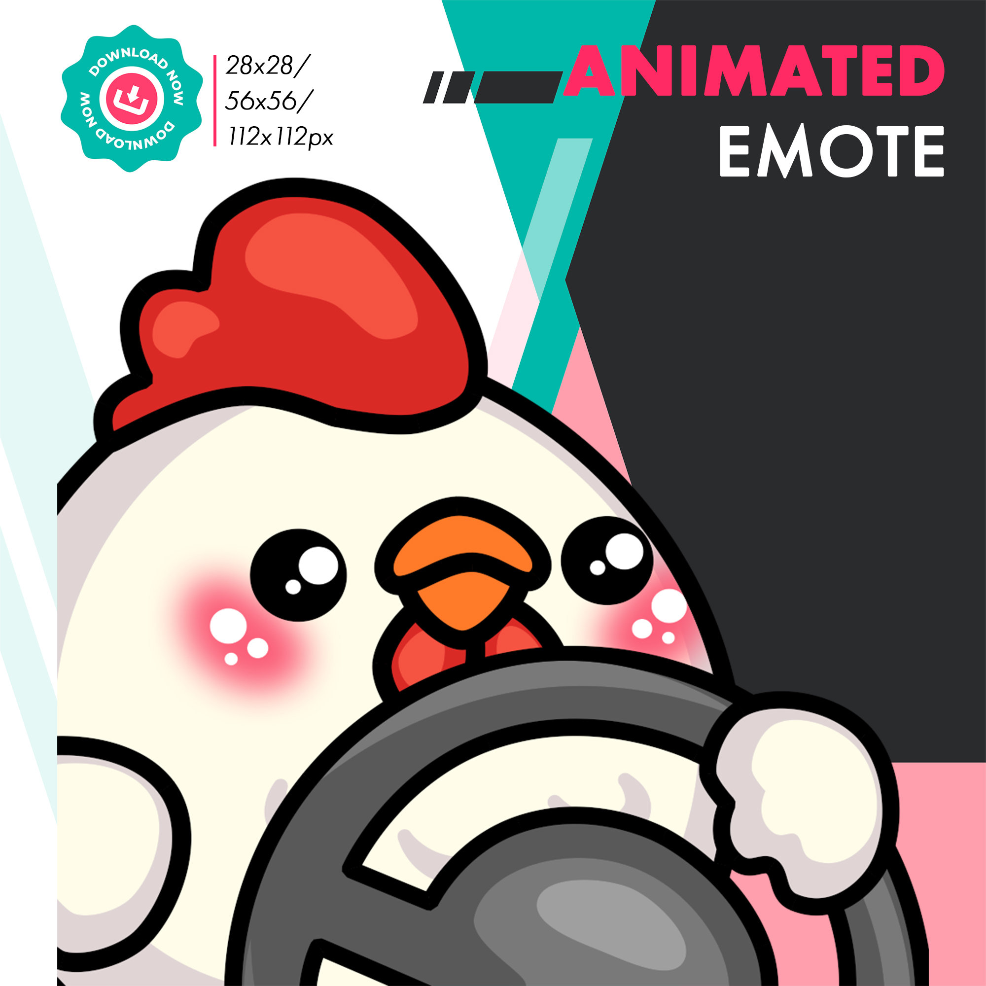 Animated Chicken Steer Emote, Animated Steering Wheel Emote for Twitch ...