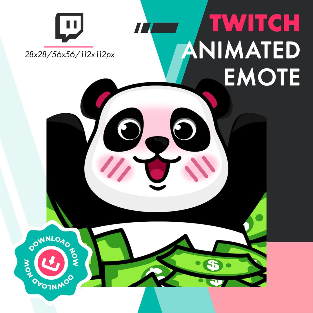 Animated Twitch Money Emote | Cute Panda Money Emote for Twitch Youtube ...
