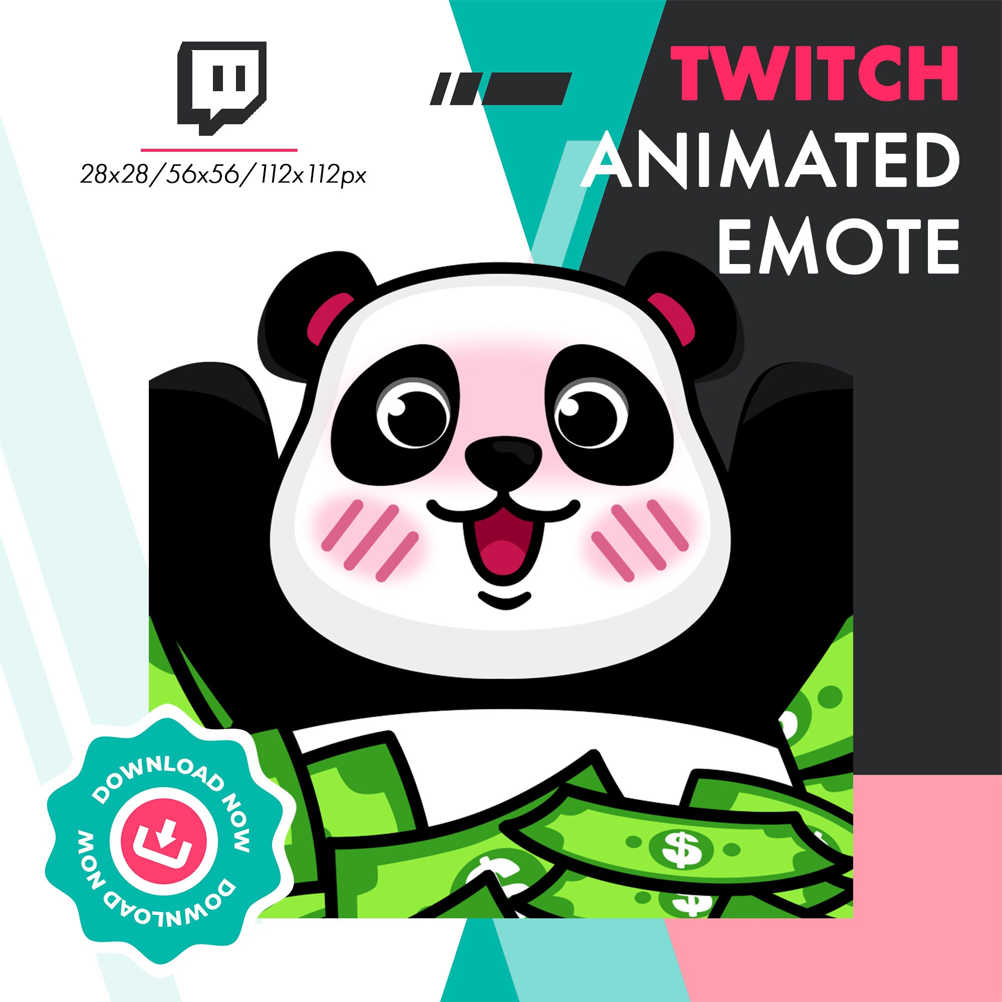 Animated Twitch Money Emote | Cute Panda Money Emote for Twitch Youtube ...