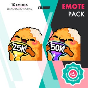 Nugget Bit Emote Pack, Cute 10 Fried Chicken Trophy Bit, Tier Emote Set ...