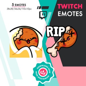 Twitch Fried Chicken Emote Pack, Cute 5 Chicken Thigh Emote Set for ...
