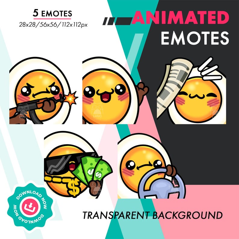 Animated Boiled Egg Emotes Pack 2, 5 Cute Egg Steering Wheel, Bonk ...
