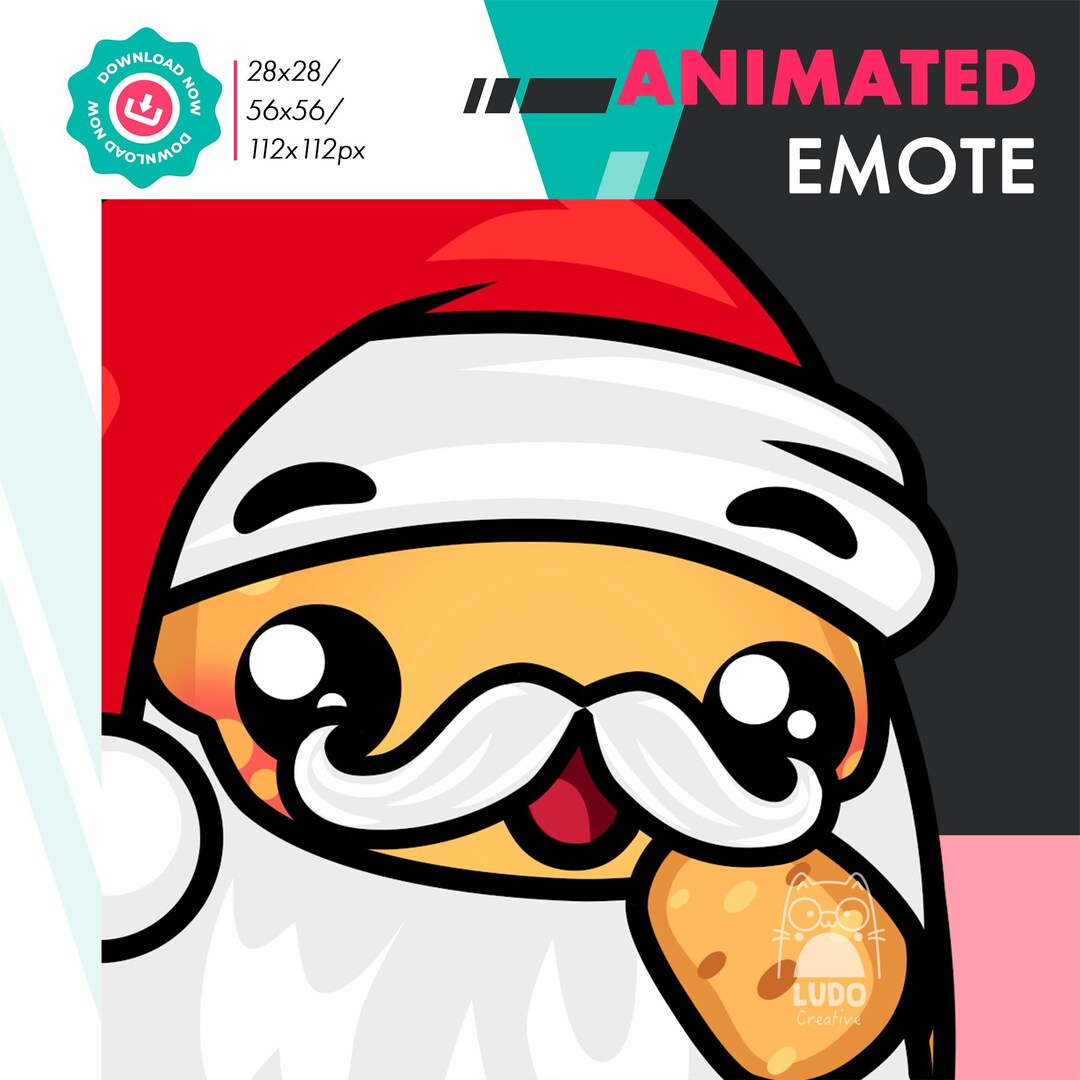 Animated Potato Christmas Mustache Emote, Festive Holiday GIF for ...
