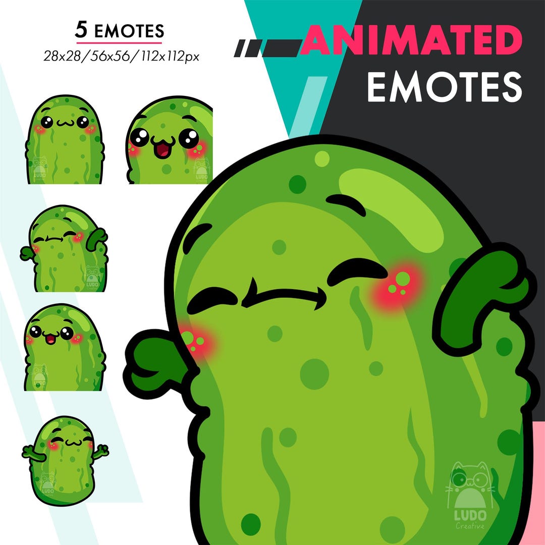 Animated Pickle Emotes Pack 15, 5 Cute Pickle Dance, Spin, Talking ...