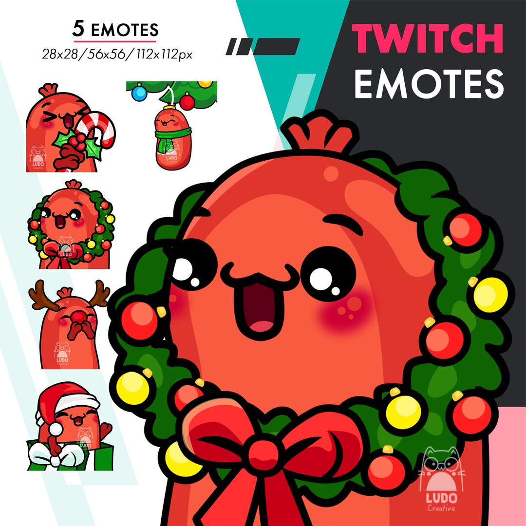 Christmas Sausage Emotes Pack 2, 5 Holiday Sheep Deer, Ornament, Wrath ...