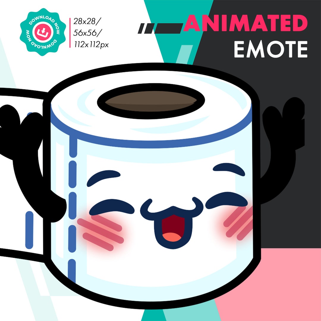 Animated Toilet Paper Emote, Cute Tissue Hype Emote for Twitch Youtube ...