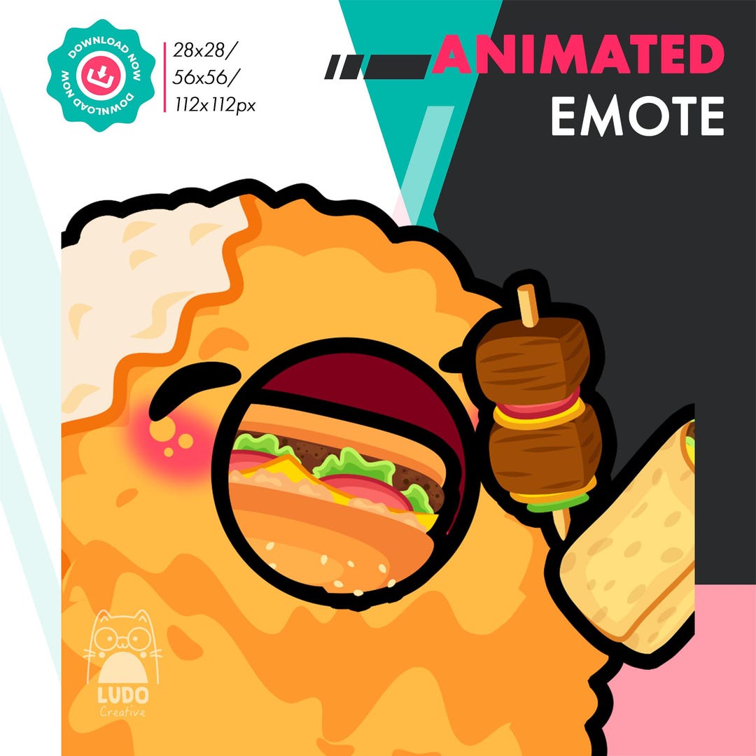 Animated Chicken Nugget Eating Emote, Cute Fried Chicken Emote for ...