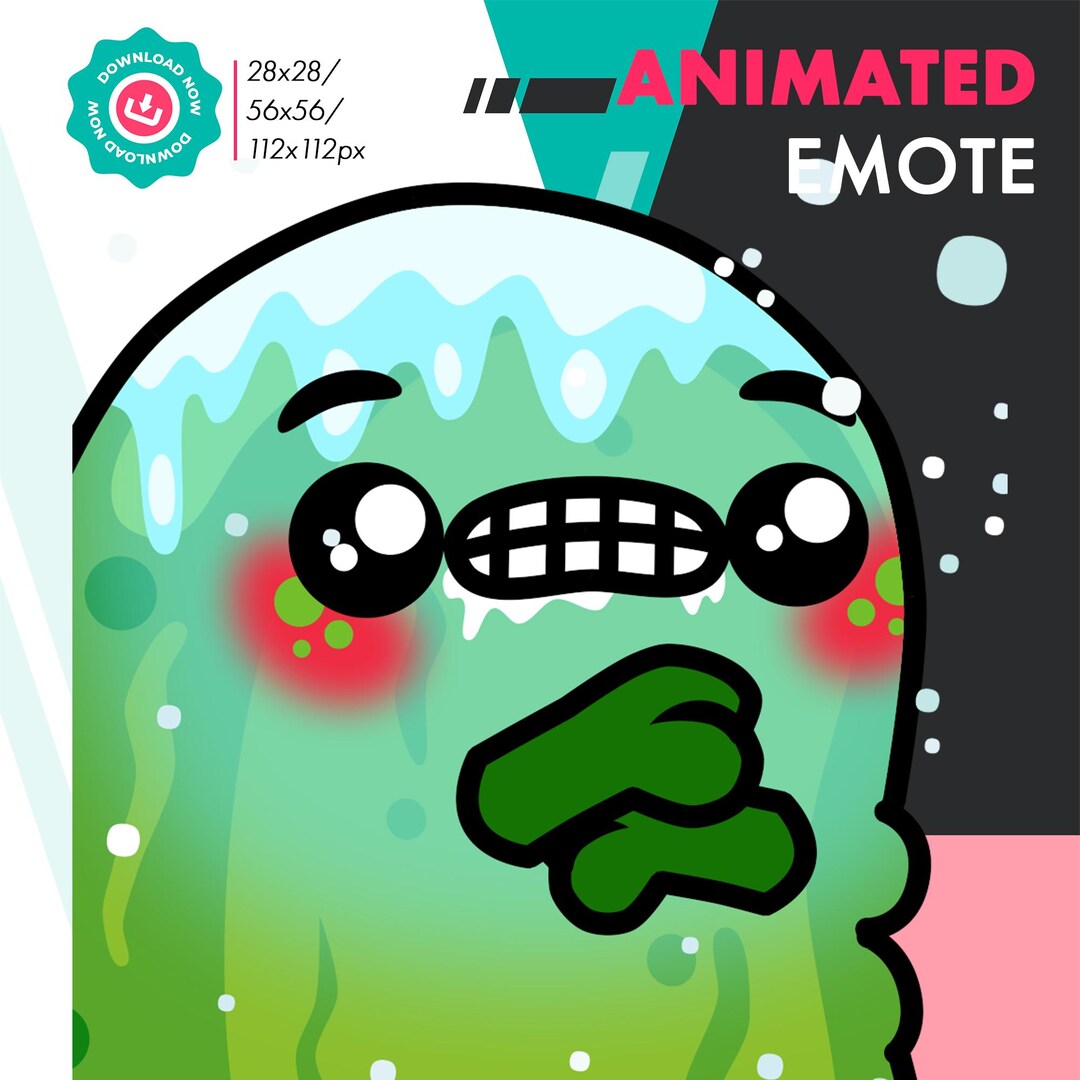 Animated Pickle Cold Emote, Cute Pickle Freezing Emote for Twitch ...