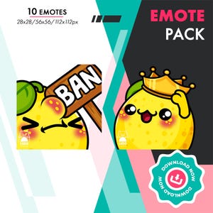 Lemon Emote Bundle, 10 Cute Twitch Food Hype, Heart, Lurk Still Emote ...