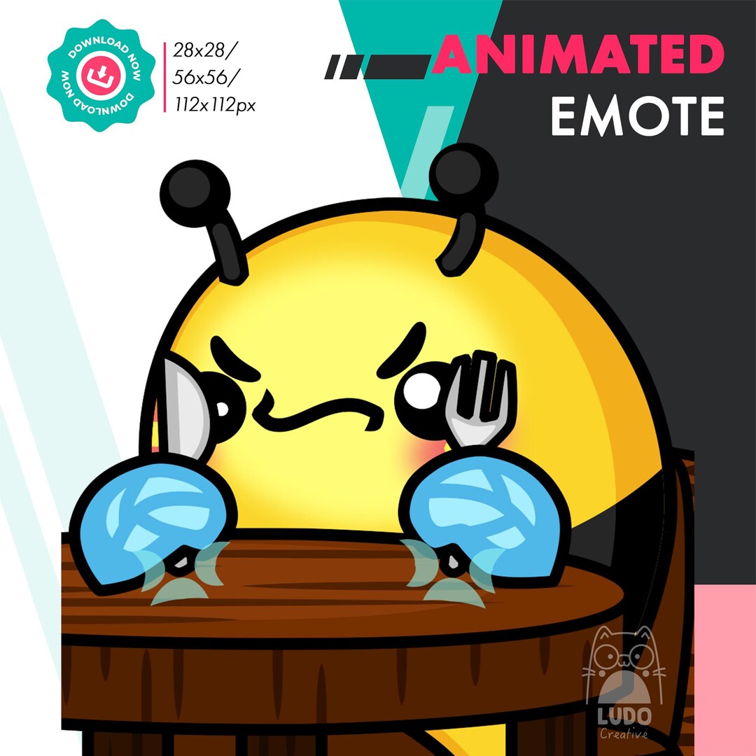 Animated Bee Hungry Emote, Cute Wasp Waiting for Food GIF for Twitch ...