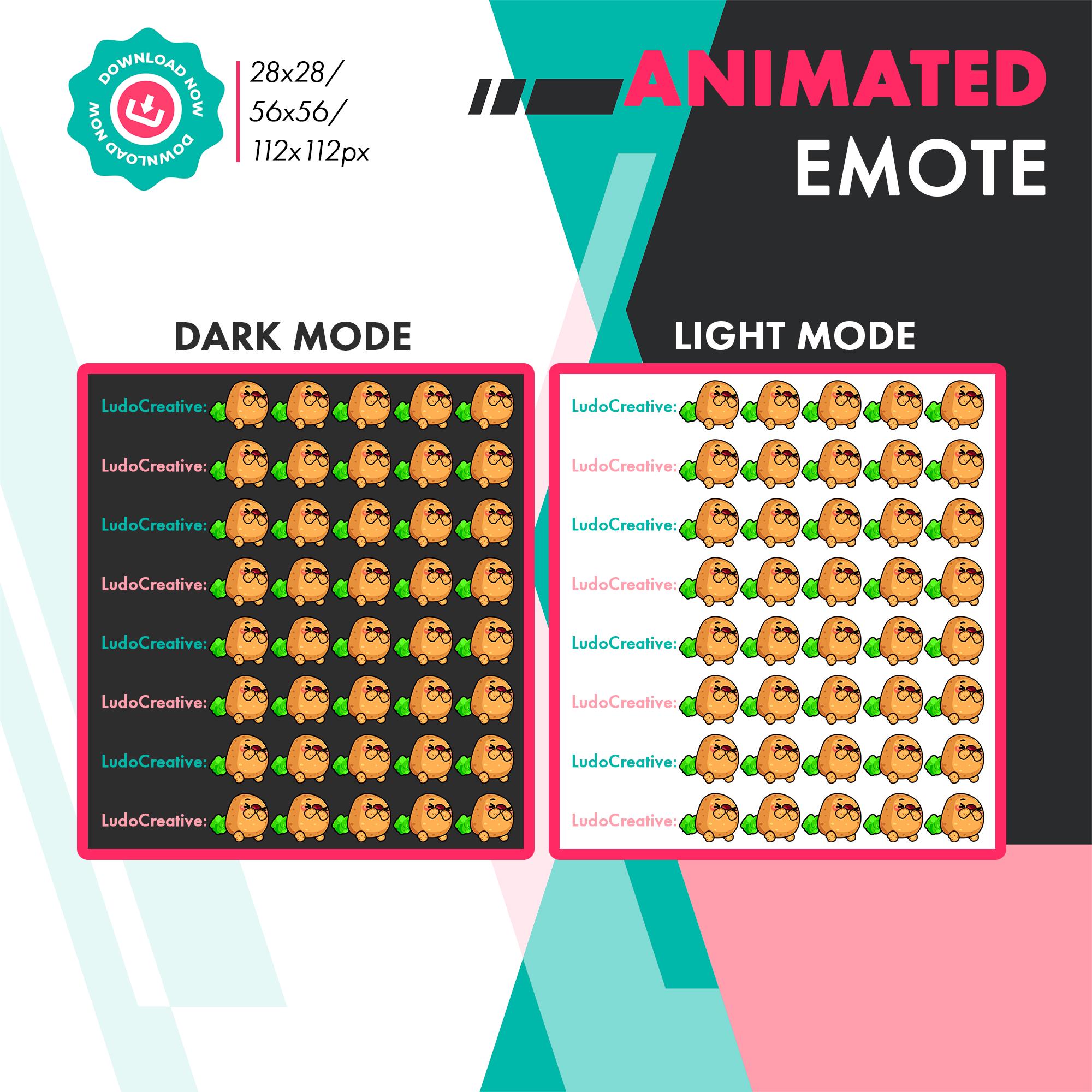 Animated Potato Fart Emote, Cute Potato Gas Emote for Twitch Youtube ...