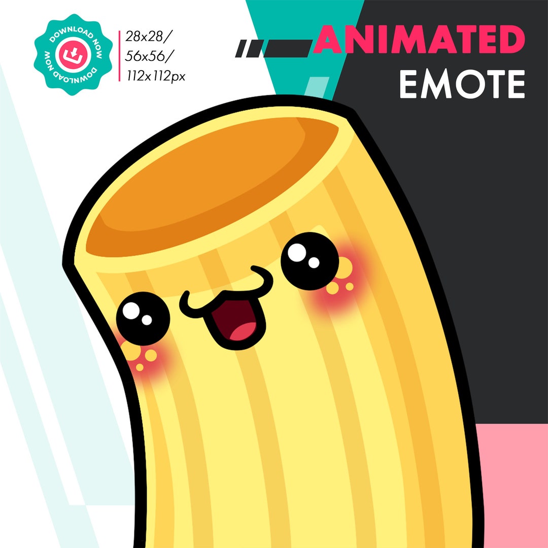 Animated Pasta Wiggle Emote, Cute Food Bobble Emote for Twitch Youtube ...