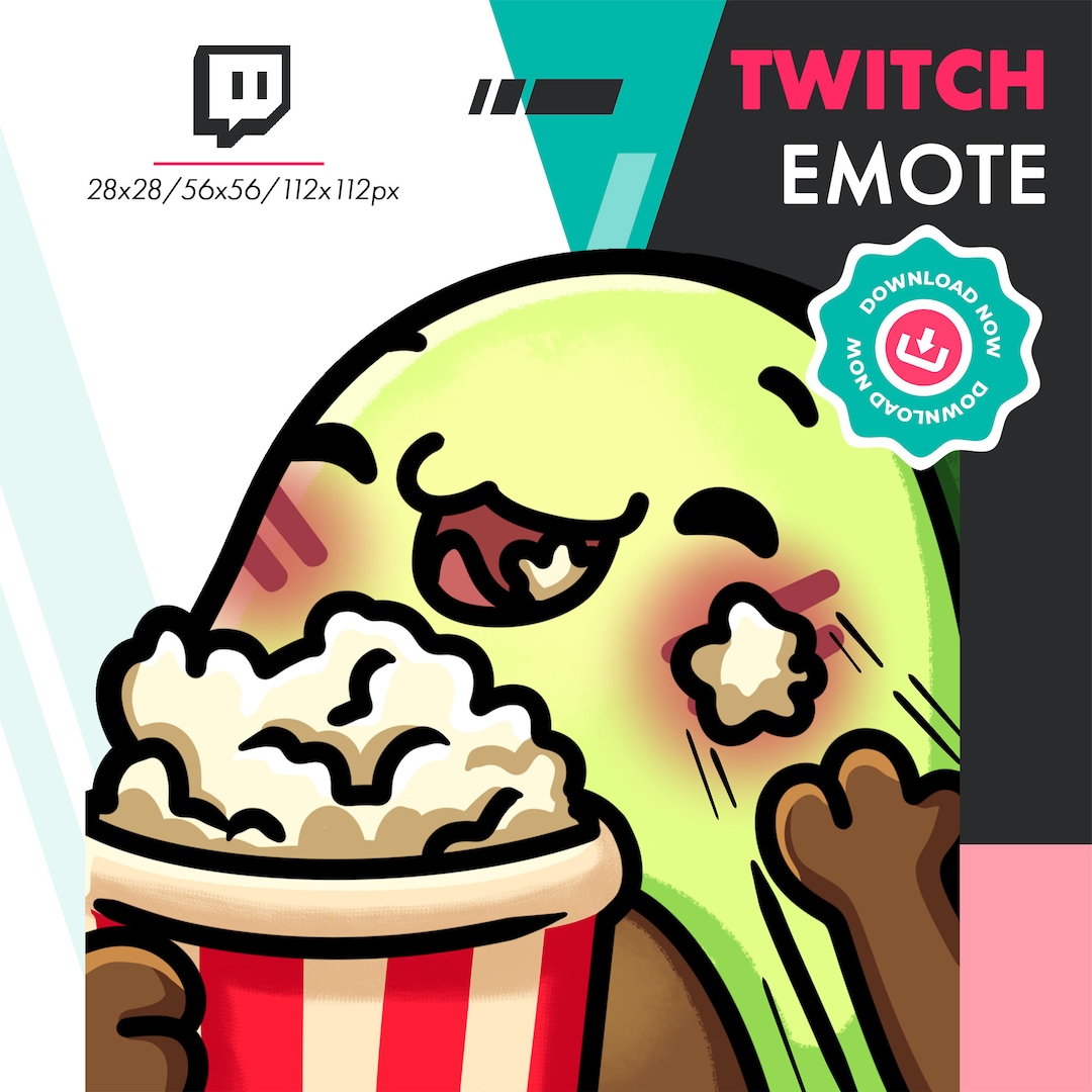 Twitch Avocado Emote | Cute Avocado Eat Popcorn Emote for Twitch ...