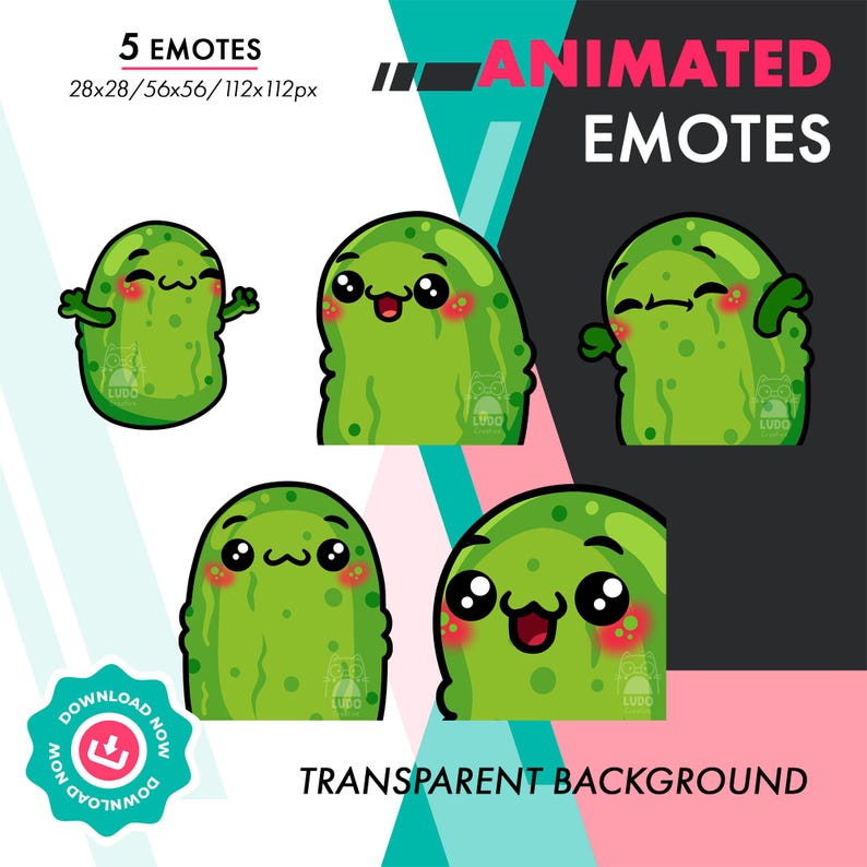 Animated Pickle Emotes Pack 15, 5 Cute Pickle Dance, Spin, Talking ...