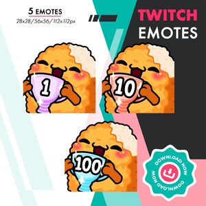 Nugget Emote Pack 2, Cute 5 Fried Chicken Trophy Bit, Tier Emote Set ...