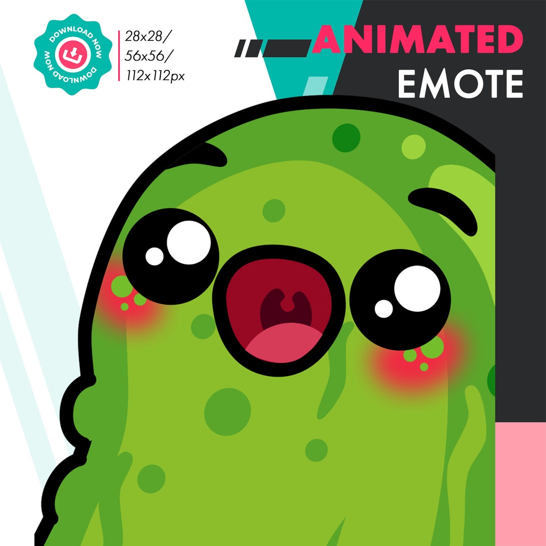Animated Pickle Emote, Cute Gherkin OMG Emote for Twitch Youtube ...