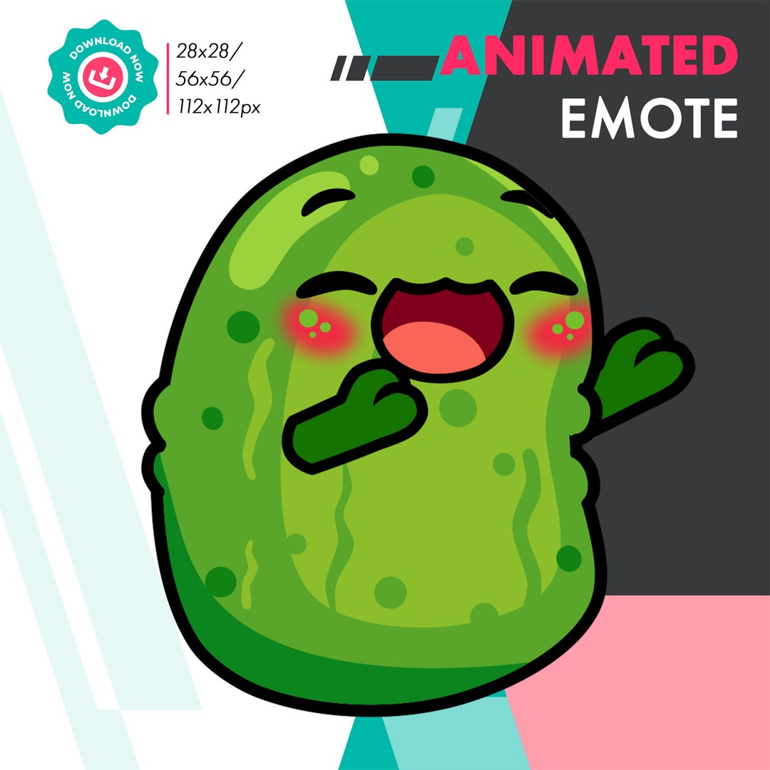Animated Pickle Laugh Emote, Cute Gherkin LOL Emote for Twitch Youtube ...