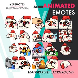 Mega Animated Chicken Emotes Pack, 20 Cute Chick Steer, Bobble, Aim ...