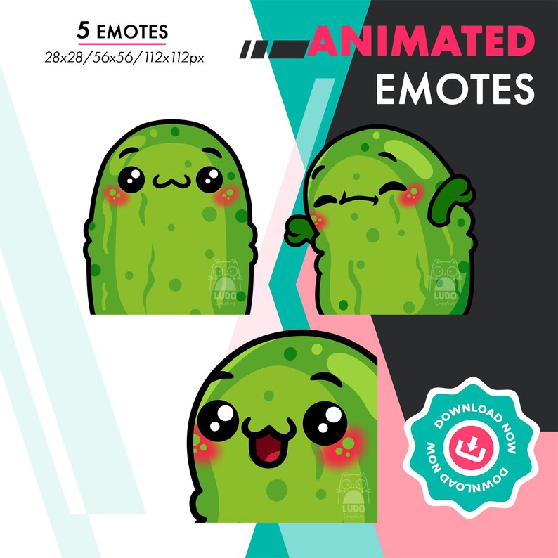 Animated Pickle Emotes Pack 15, 5 Cute Pickle Dance, Spin, Talking ...