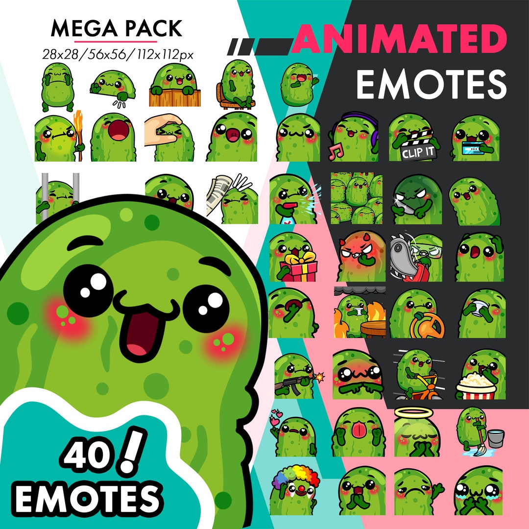 40 Animated Pickle Emotes Pack, Mega Cute Potato Wiggle, Pet, This is ...