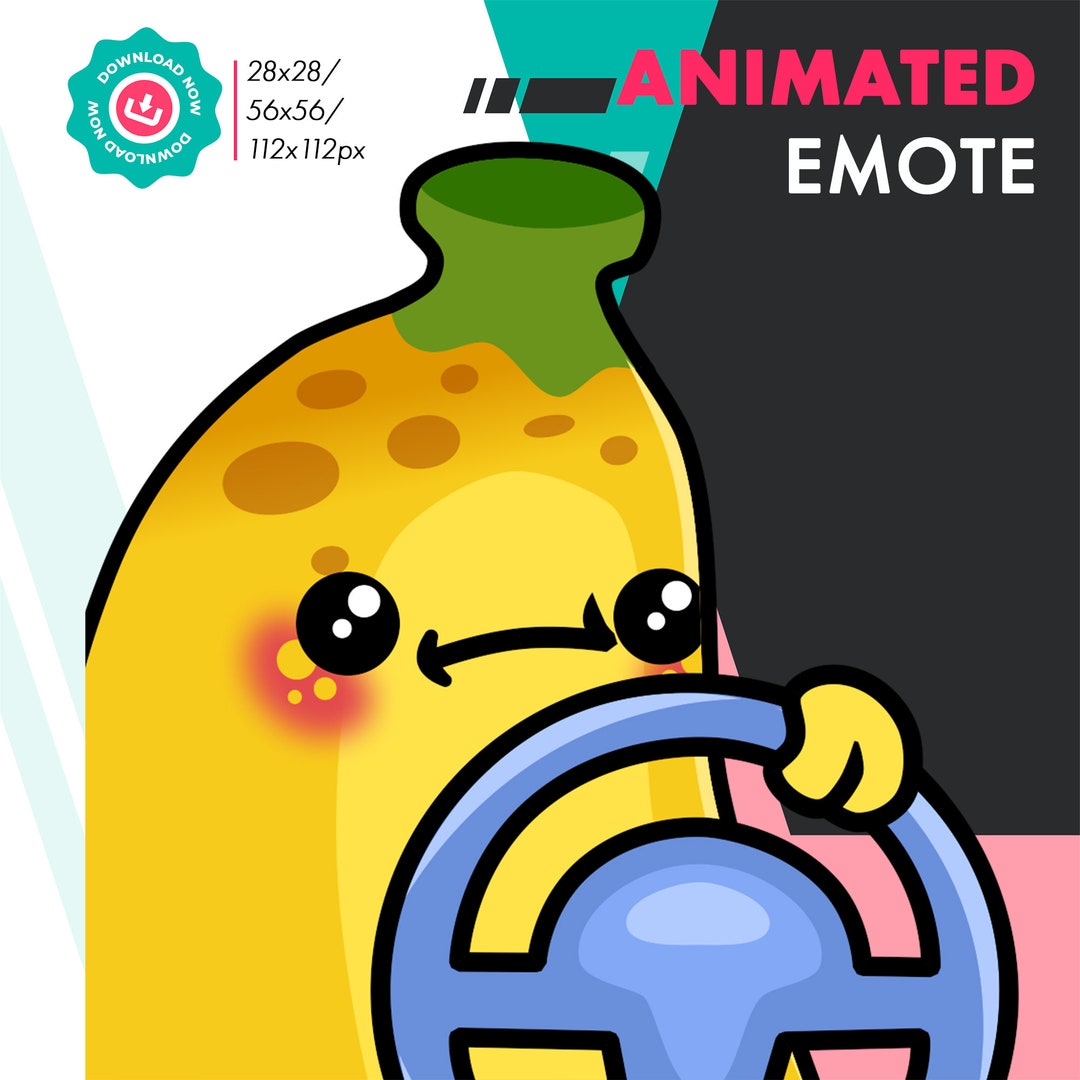 Animated Steering Wheel Emote, Animated Banana Driving Emote for Twitch ...