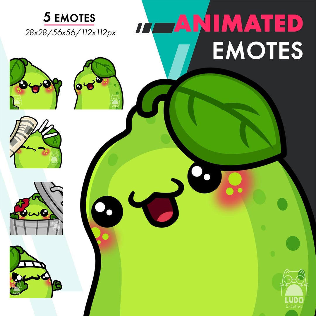 Animated Lime Emote Pack 2, 5 Cute Food Wiggle, Bonk, Wave Emote Set ...