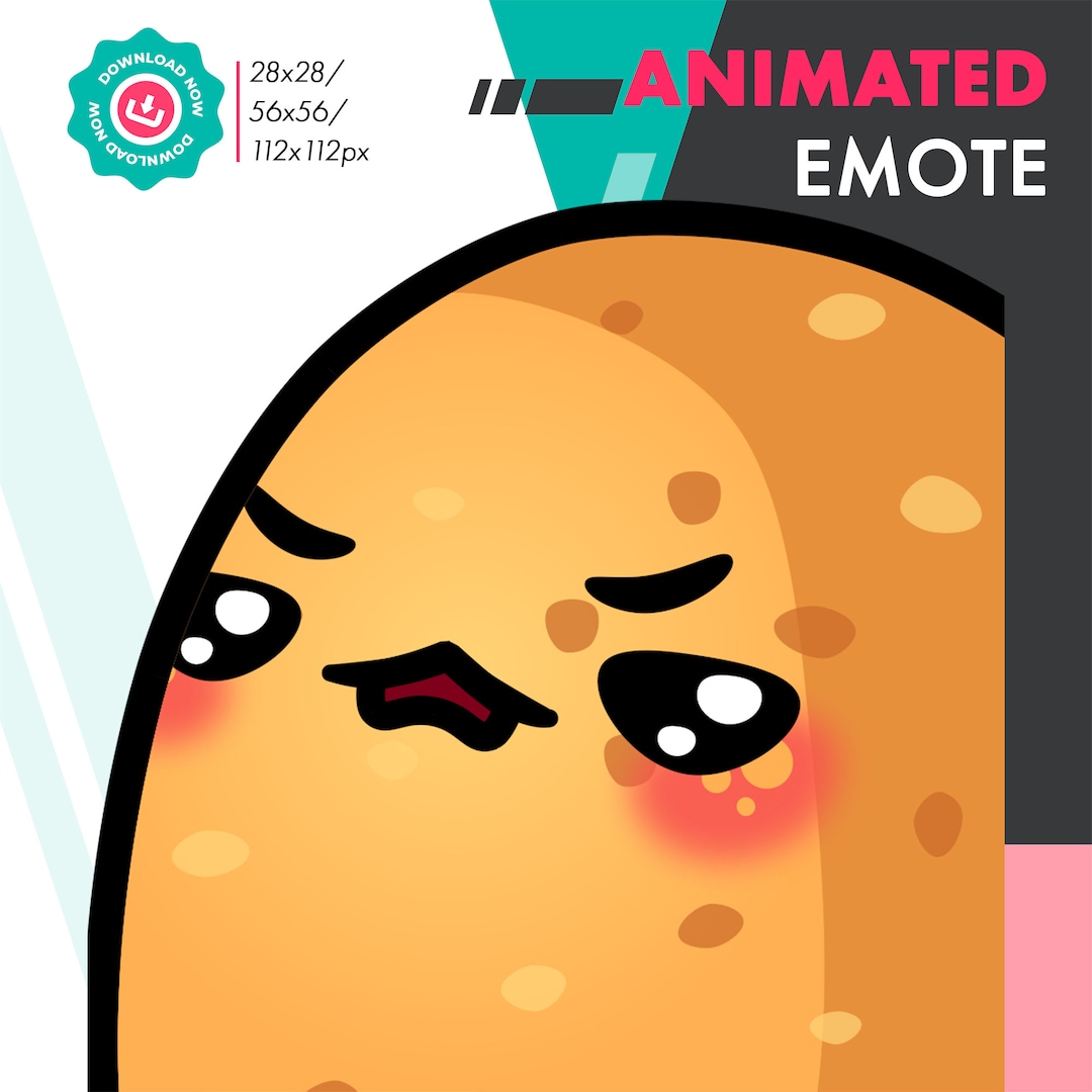 Animated Potato Emote, Cute Potato HUH Emote for Twitch Youtube Discord ...