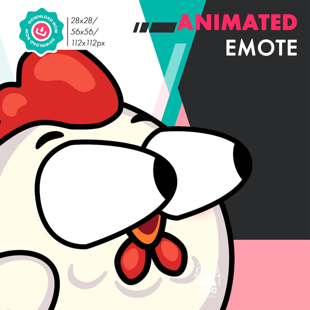 Animated Chicken Eyes Emote, Cute Chick Boba Emote for Twitch, Youtube ...