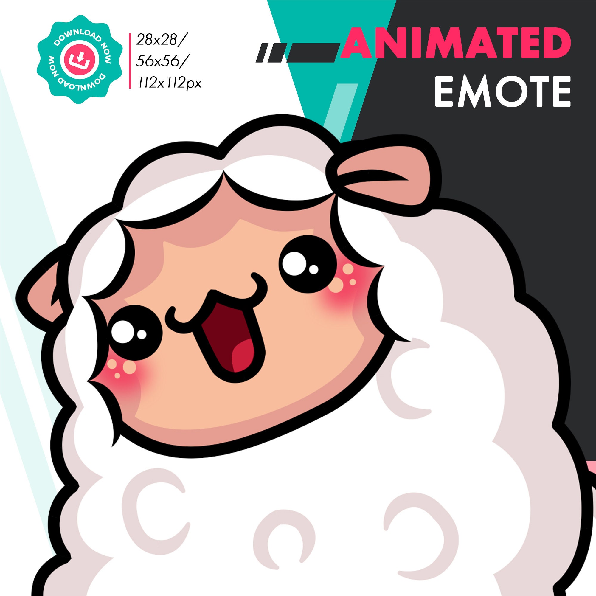 Animated Wiggle Emote, Cute Lamb Bobble Emote for Twitch Youtube ...