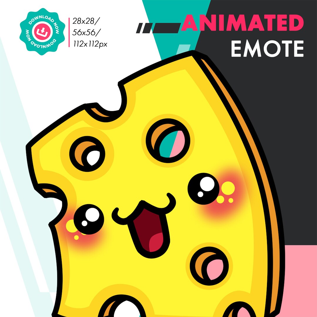 Animated Wiggle Emote, Cute Cheese Bobble Emote for Twitch Youtube Kick ...
