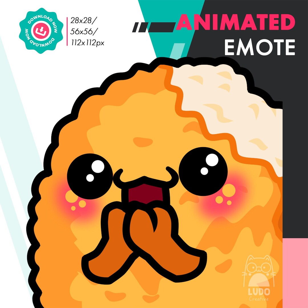 Animated Nugget Clap Emote, Cute Fried Chicken Celebrate Emote for ...